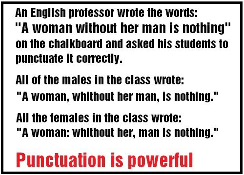 Fun with words: punctuation is powerful