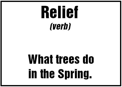 Fun with words: relief