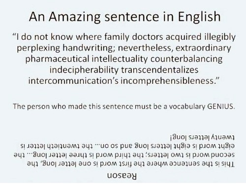 Fun with words: an amazing sentence in English
